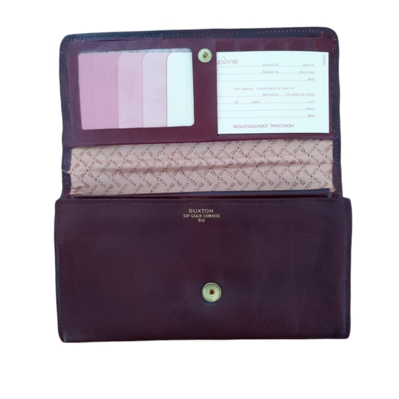 Buxton | Bags | Vintage Buxton Burgundy Leather Wallet With Included ...